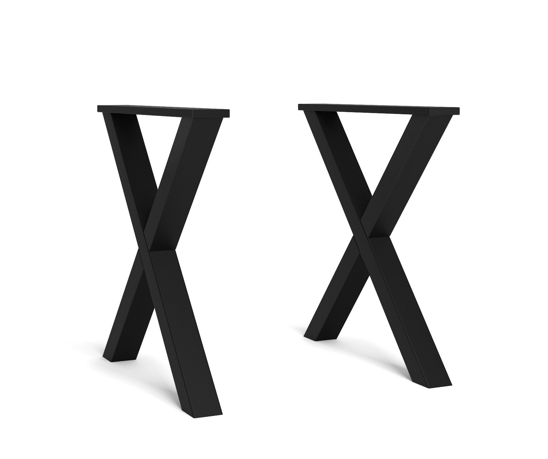 Support, Pieds en X, Bois massif pour plateau de table, Laqué Noir ...