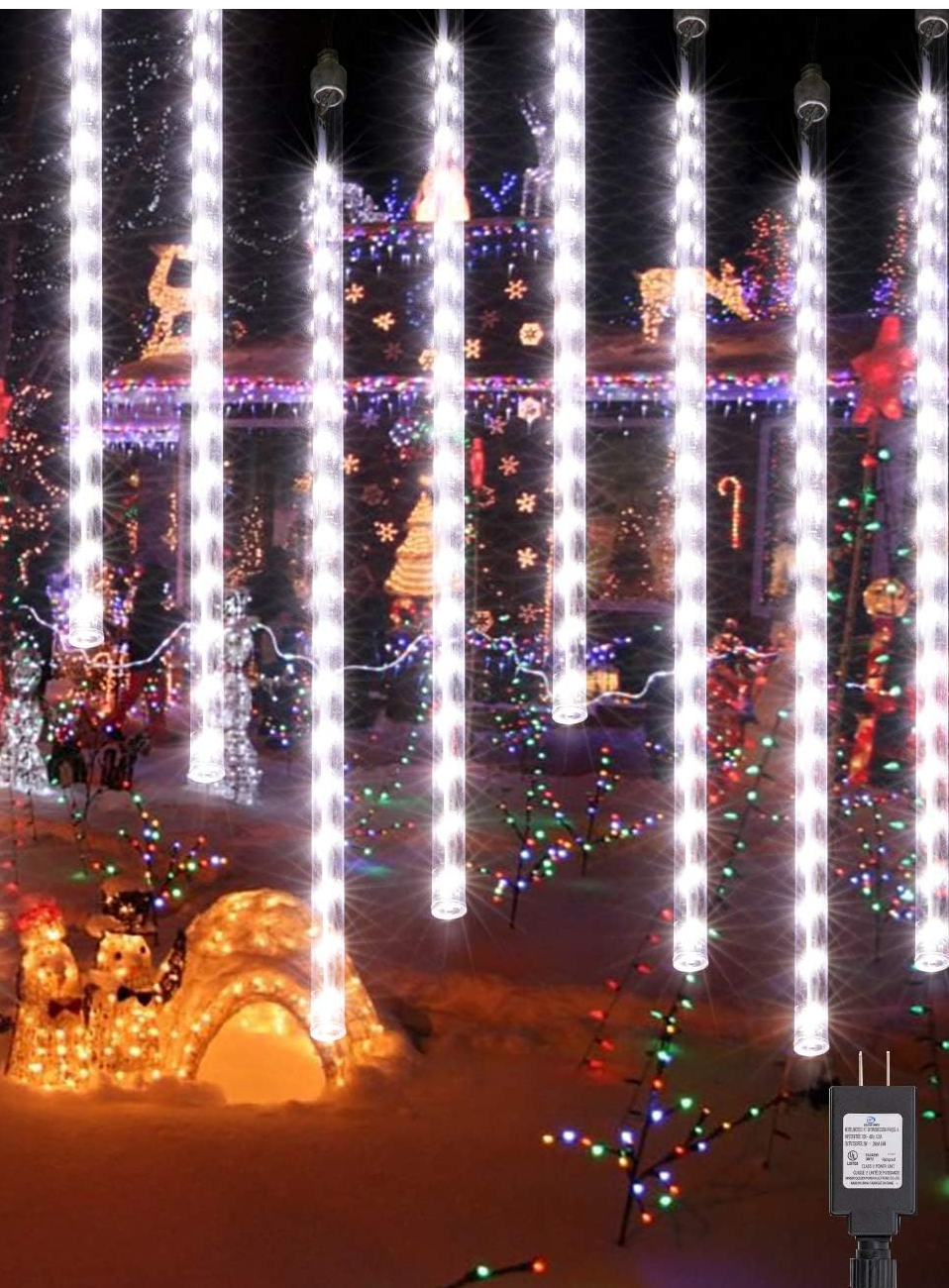 Guirnalda de luces LED de lluvia de meteoritos, 30 cm, 8 unidades, para ...