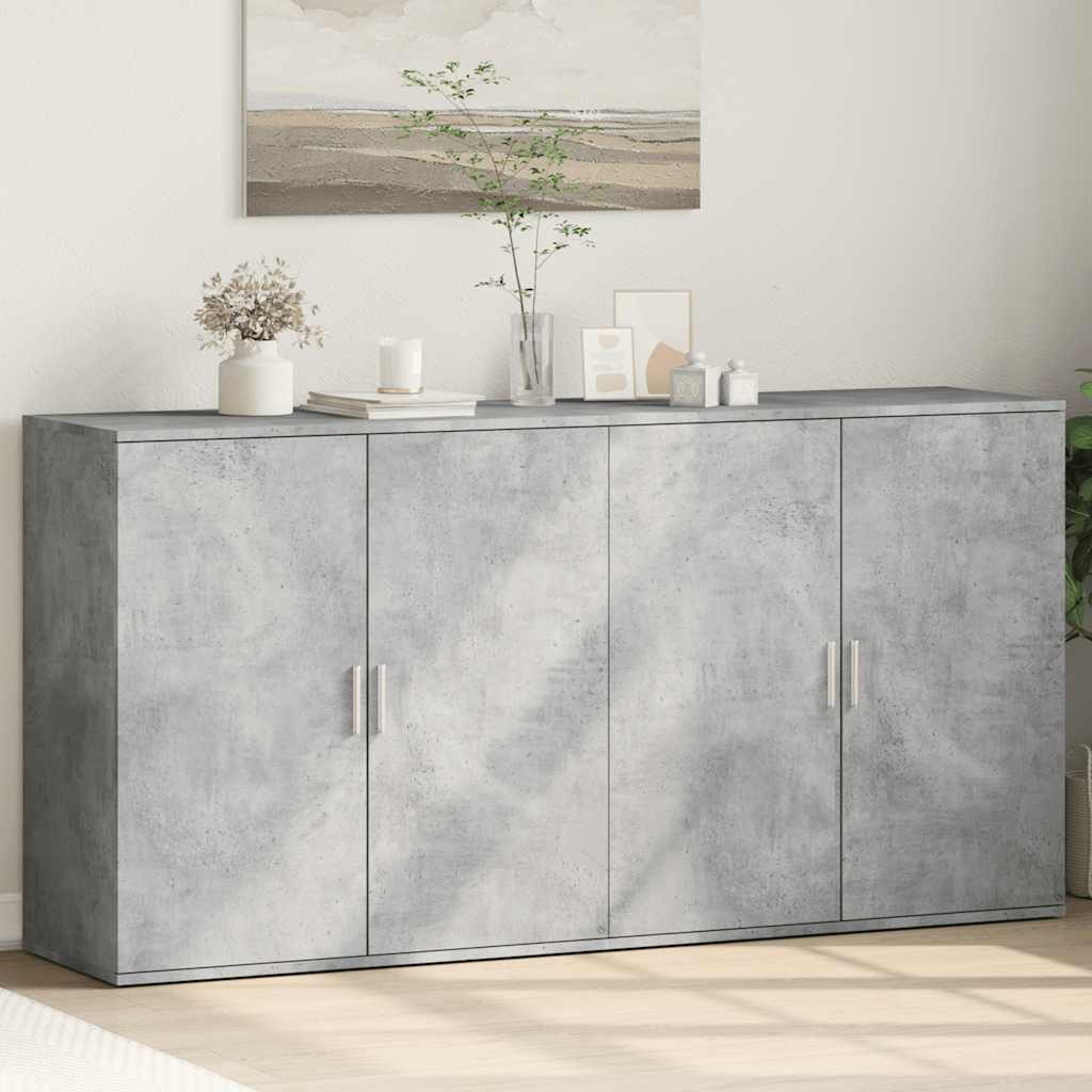 Buffets 2 pcs gris béton 79x38x80 cm bois d'ingénierie | Leroy Merlin