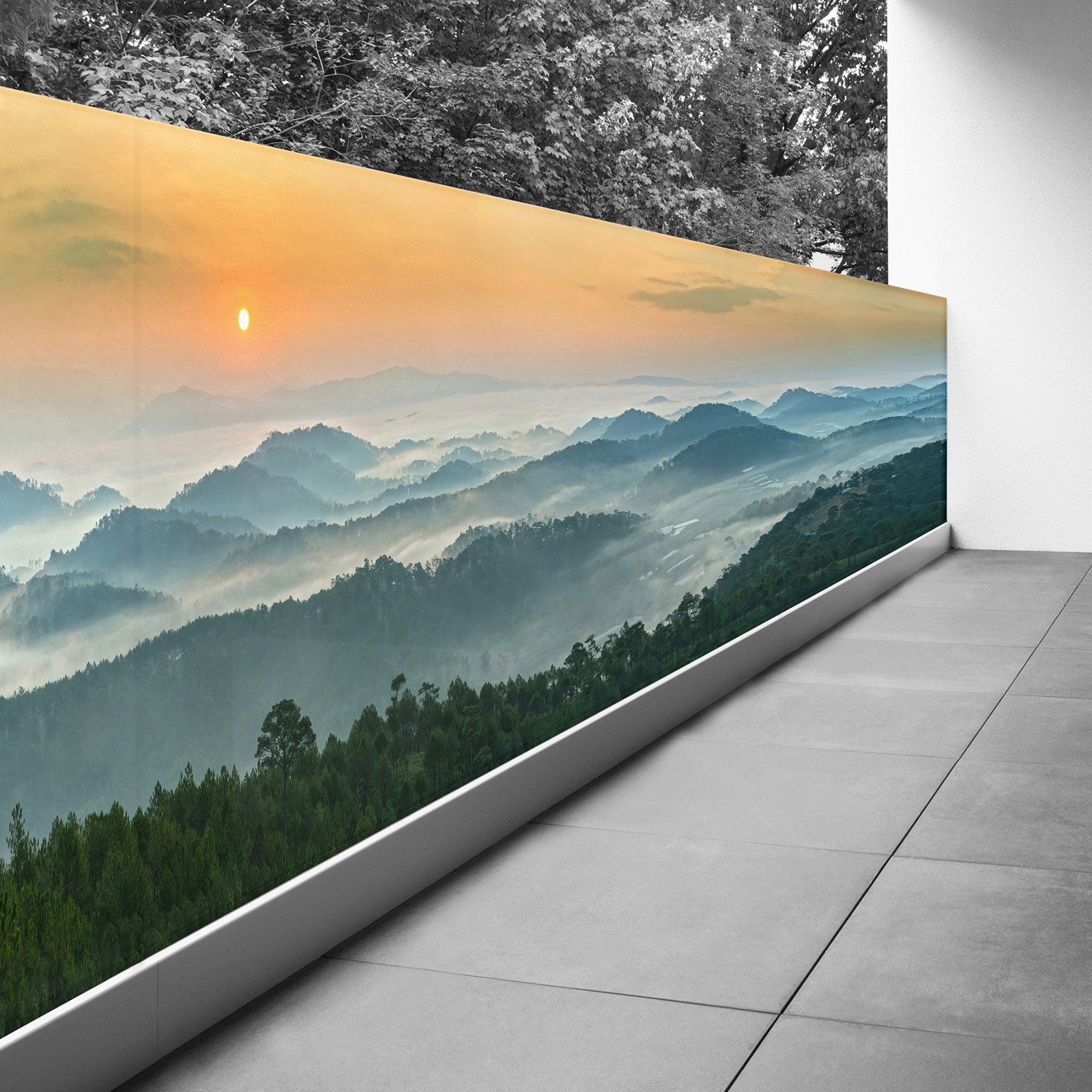 Brise vue Trompe l'oeil - 120x420 cm - Montagnes 3617689699585 | Leroy ...