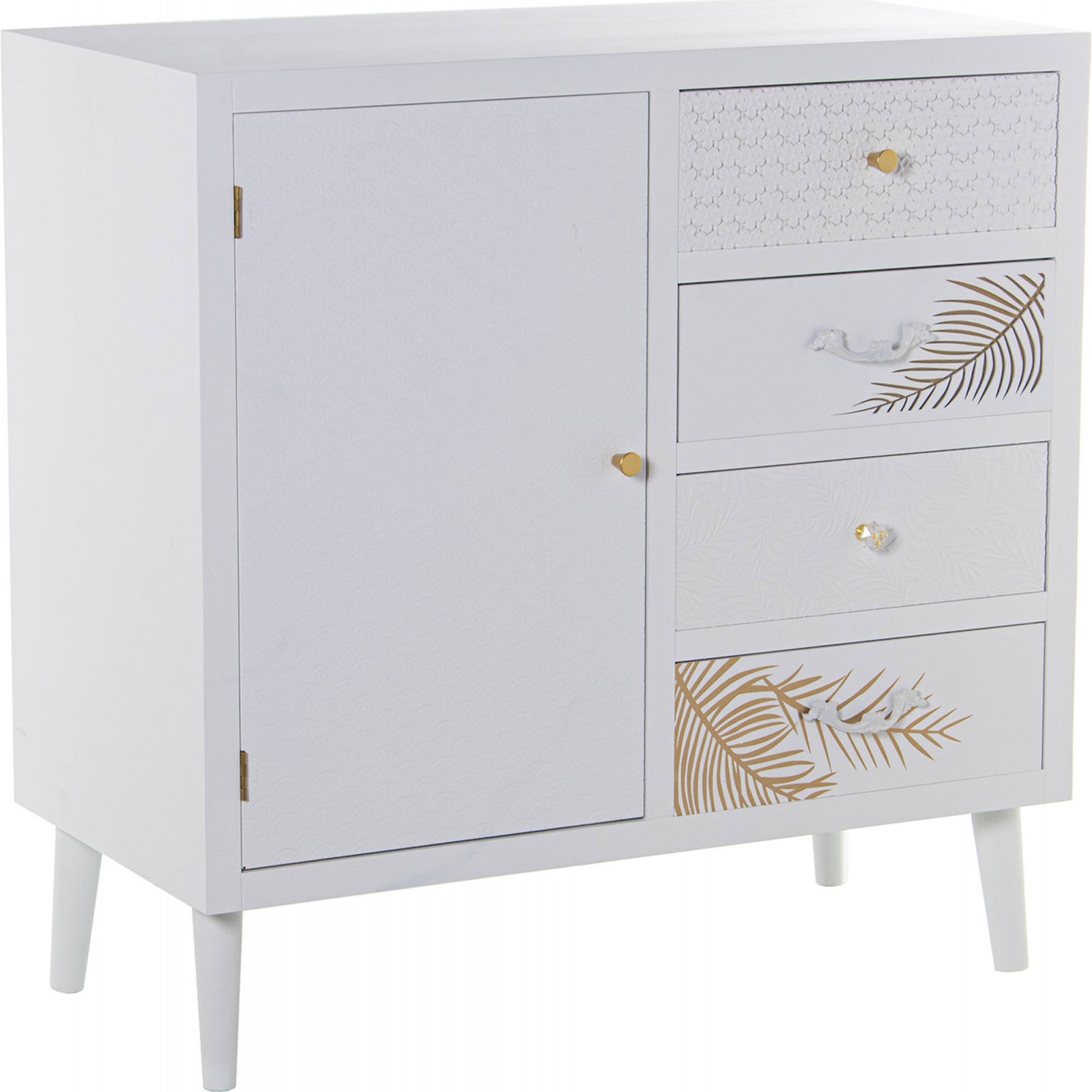 Console chic blanche à finitions dorées élégantes 80 x 40 x 80 cm Blanc ...