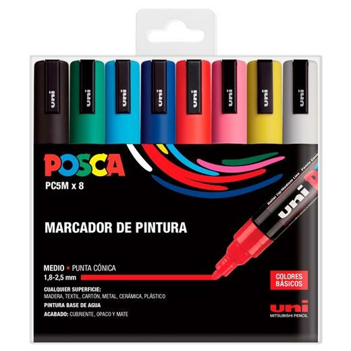 Set di Pennarelli Uni-Ball Posca Basic PC-5M 8 Unità | Leroy Merlin