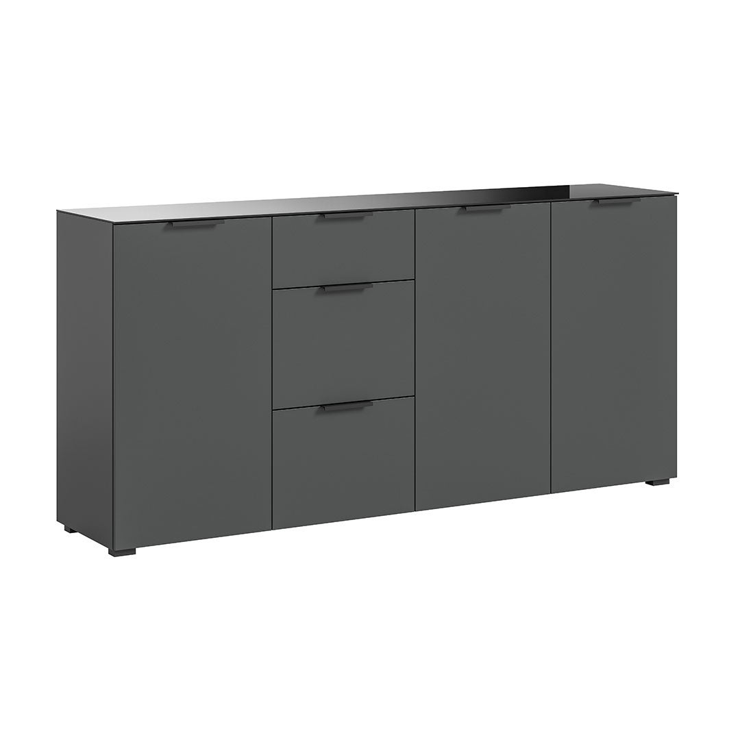 Ray buffet 3 tiroirs 3 portes anthracite. | Leroy Merlin