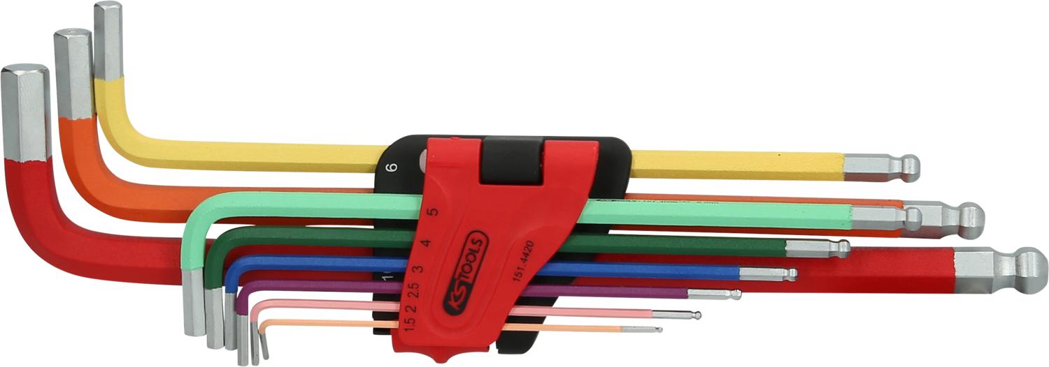 KS TOOLS Jeu de clés mâles coudées à six pans creux et tête | Leroy Merlin