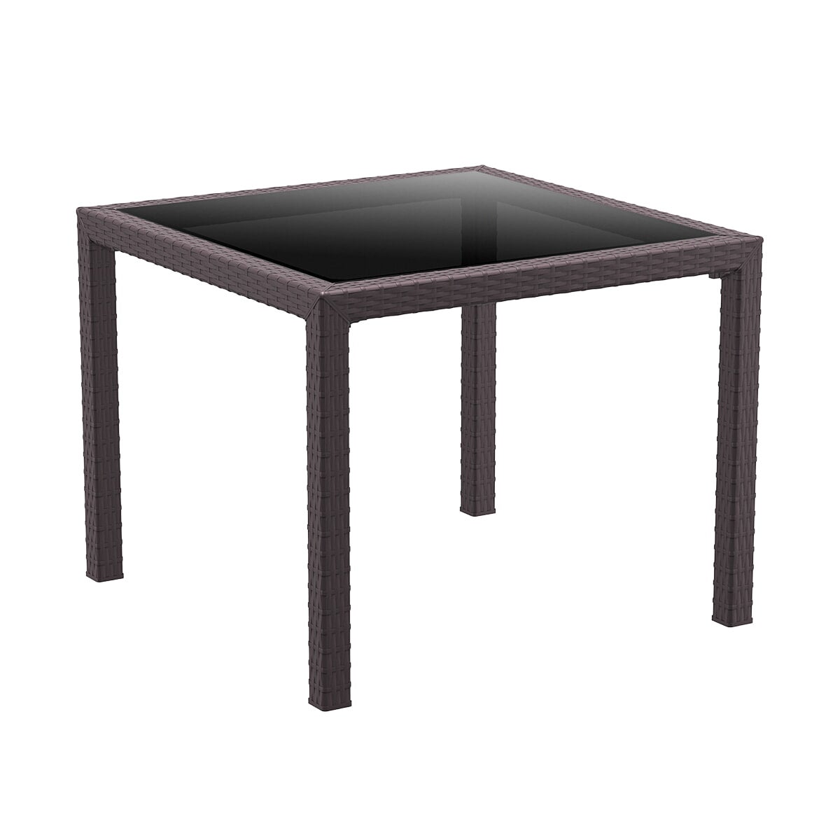 Garbar ATLANTIC Mesa Cuadrada Interior, Exterior 94x94 Chocolate ...