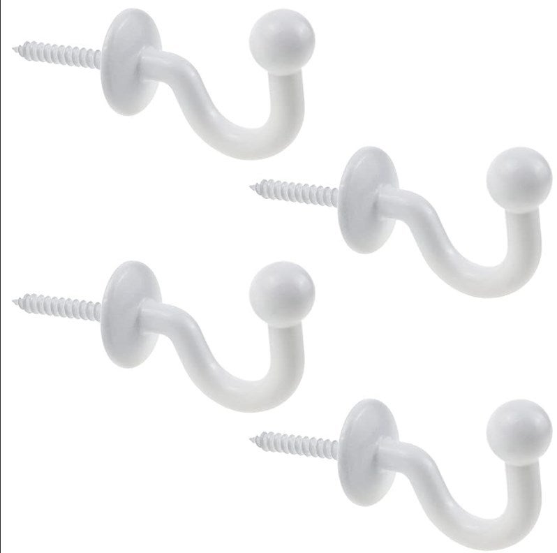 （blanc）Lot de 4 Crochets Rideaux Embrasses de 64mm | Leroy Merlin