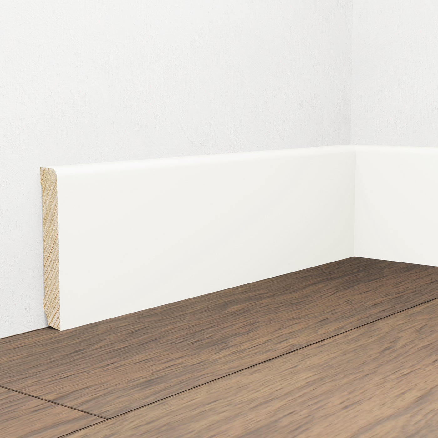 Onlywood Battiscopa Legno Massello BIANCO Laccato RAL 9010 - 82 x 13 mm ...