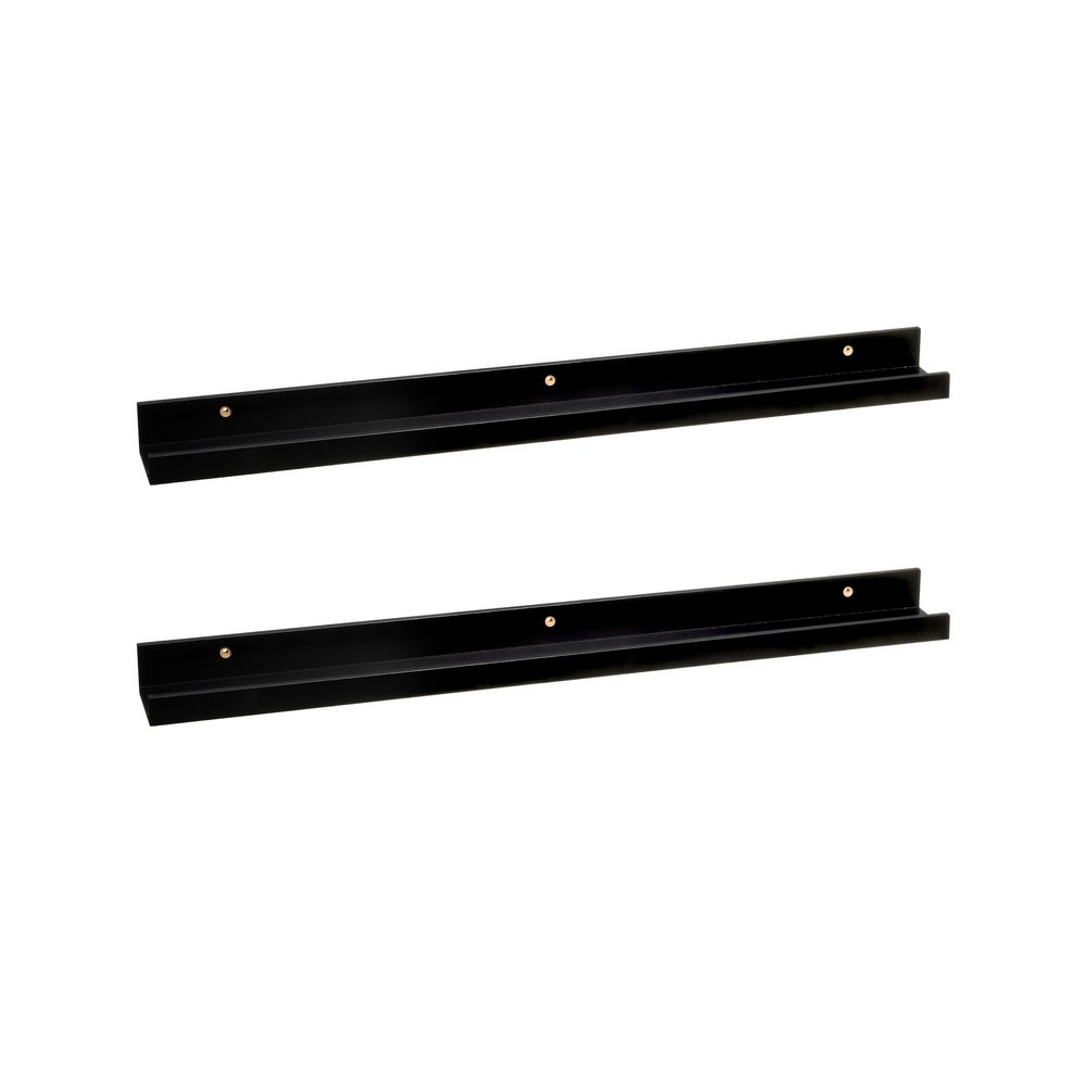 Set de 2 estantes repisa para cuadros de MDF negros de 80 cm | Leroy Merlin
