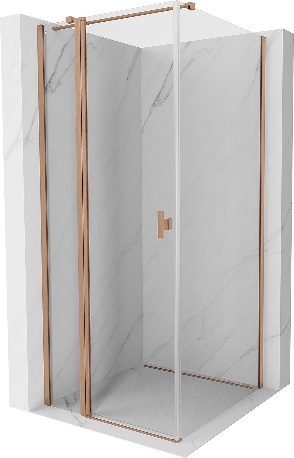 Mexen Mist T cabine de douche battante 95 x 95 cm, transparente, cuivre brossé - 8A4T-095-095-65 ...