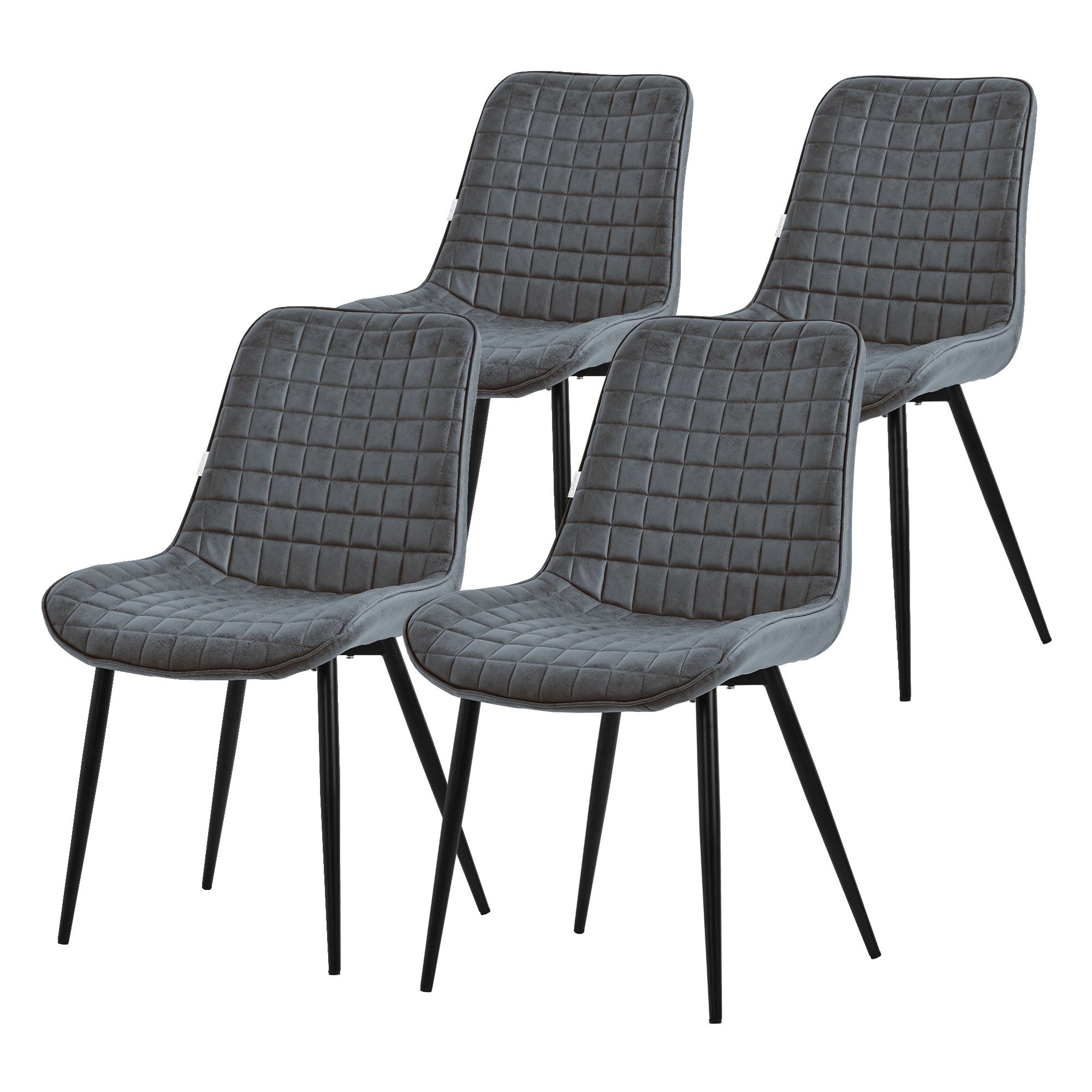 Lot de 4 chaise de salle à manger cuisine salon rembourrées simili PU ...