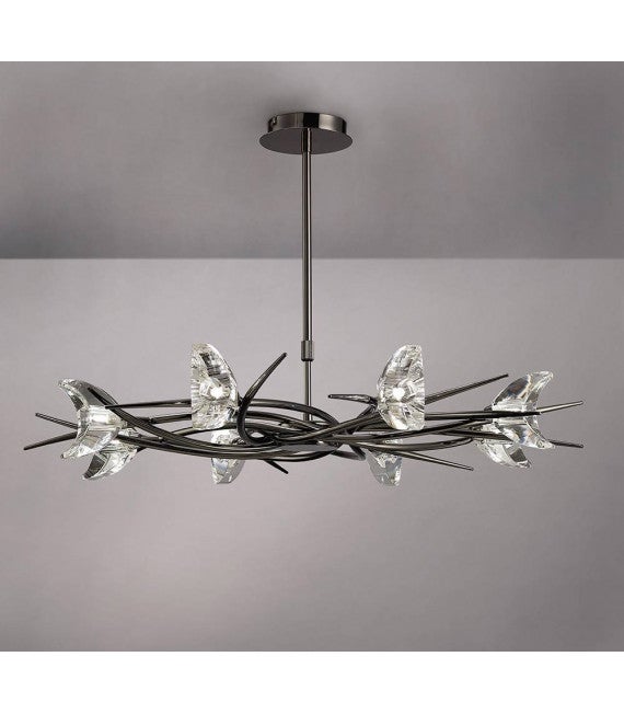 Suspension Eclipse télescopique 8 Ampoules G9, chrome noir | Leroy Merlin