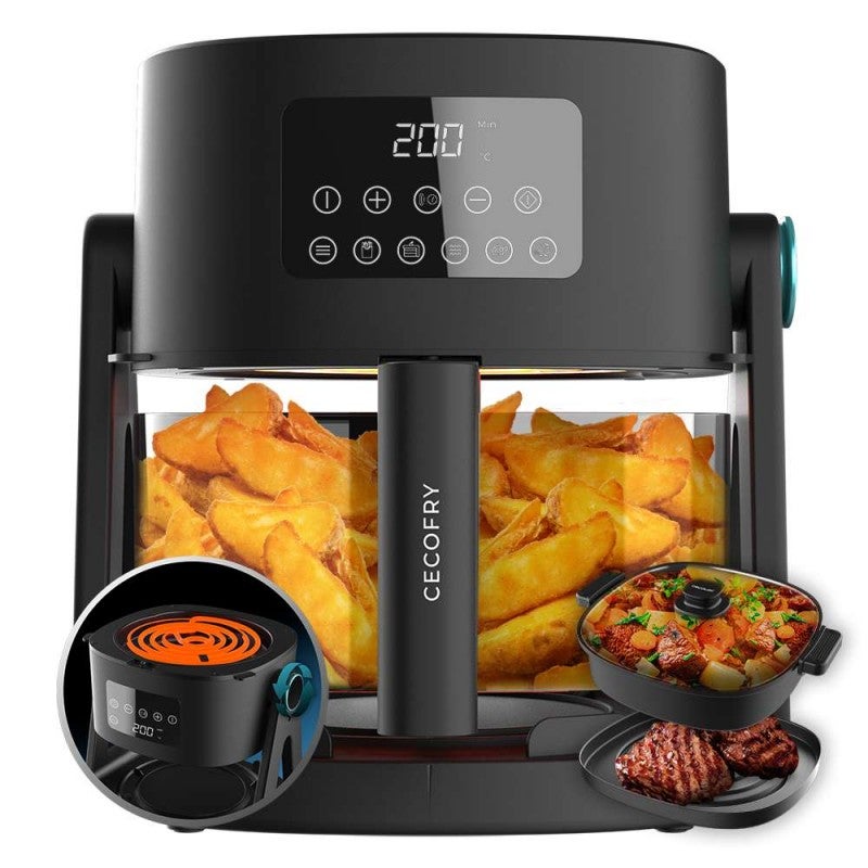 Freidora de Aire sin Aceite de 4,5 L Air Fryer Cecofry Flip&Grill 4500. 1500 W, 3 en 1: Freidora ...