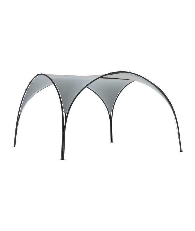Tonnelle de jardin Dôme Structure en acier avec toit en toile grise - L ...