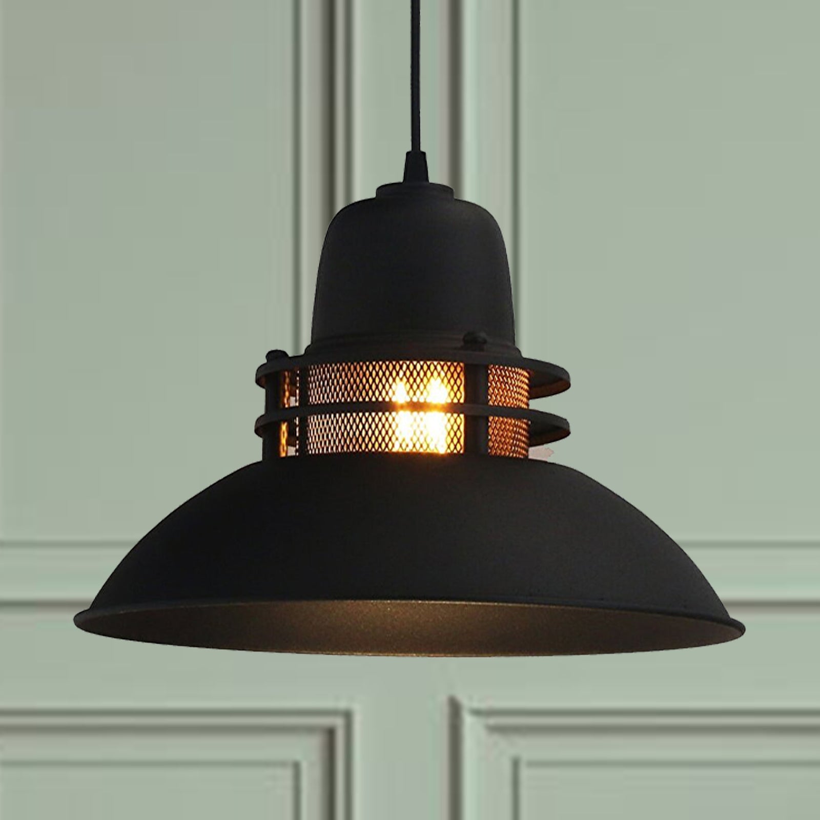 Suspension Luminaire Industrielle, Lustre Salon de 34 cm, Lustre Lampe ...