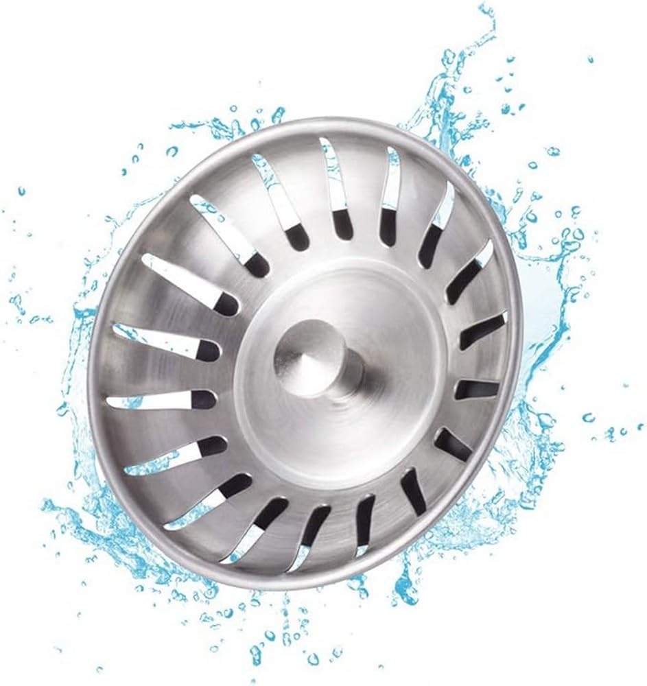 Tapón de acero inoxidable para fregadero de cocina (2 piezas): colador ...