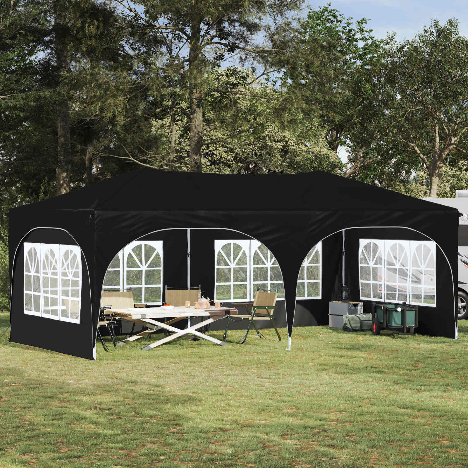 Carpa Plegable para Fiestas 575 x 288 x 245 cm Gris antracita vidaXL ...