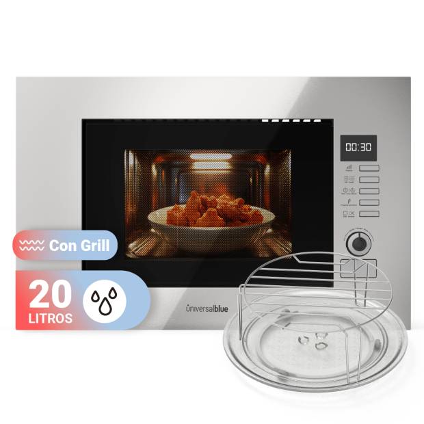Microondas Inox Integrable con Grill 20L | UNIVERSALBLUE | Leroy Merlin