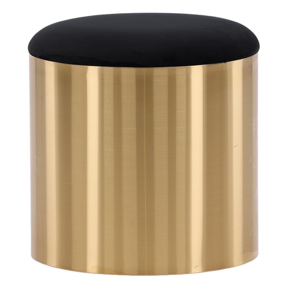 Pouf Rond Design "Puff" 46cm Noir & Or | Leroy Merlin
