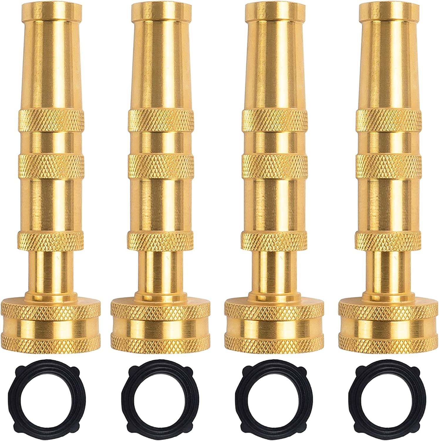 Buse de tuyau en laiton massif, lot de 4 buses de tuyau d'arrosage en laiton robuste de 13 cm ...