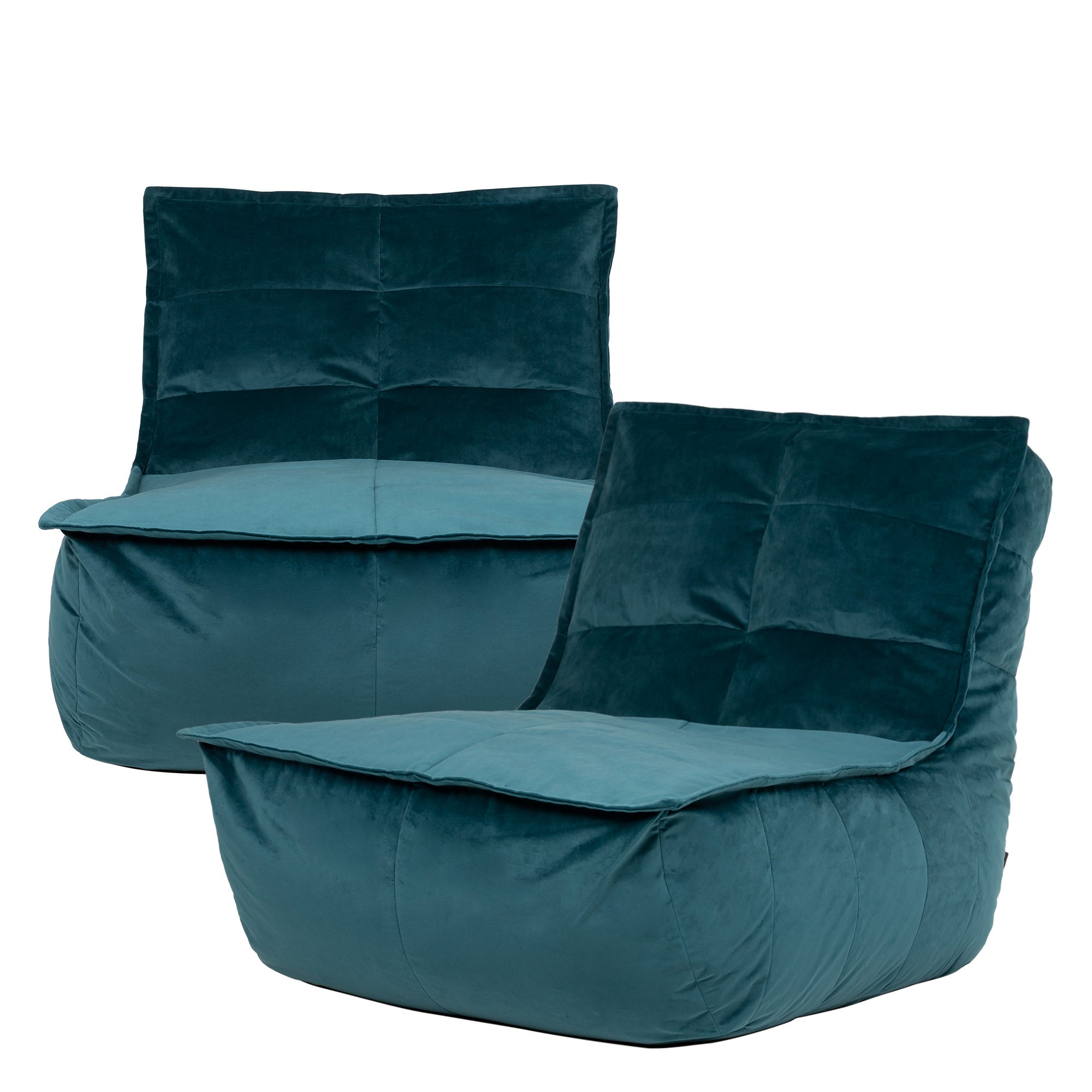 Pouf modulable sofa Icon velours, 2 pièces, vert canard | Leroy Merlin