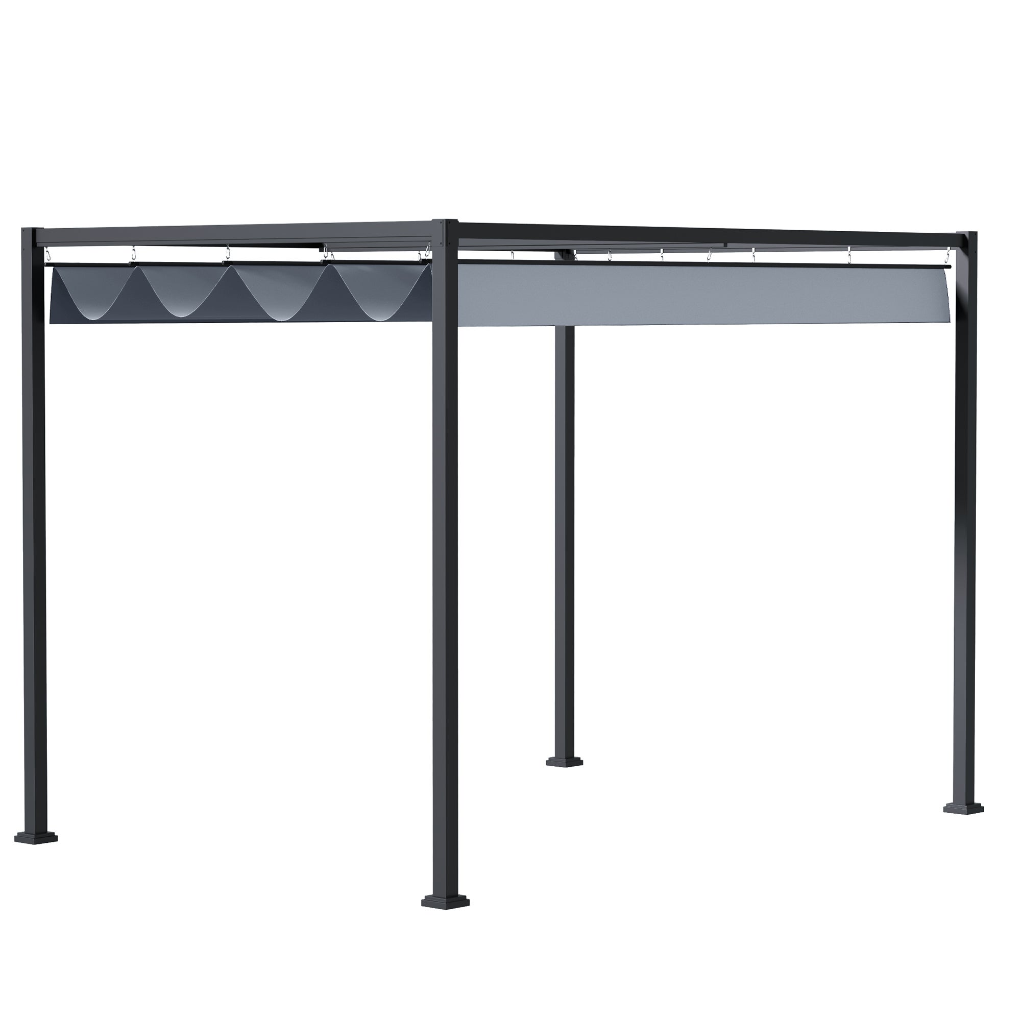 Pergola jardin 4x3m toit acier ajustable autoportante protection ...