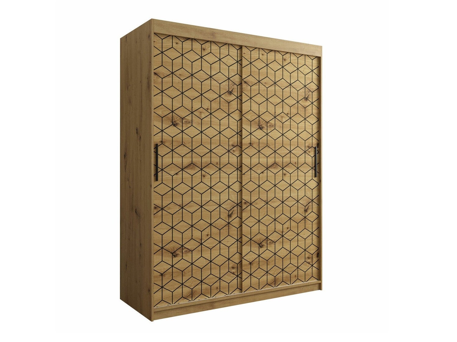 Armoire Hartford 282, Chêne Artisan, 200x150x62cm, Portes d'armoire ...