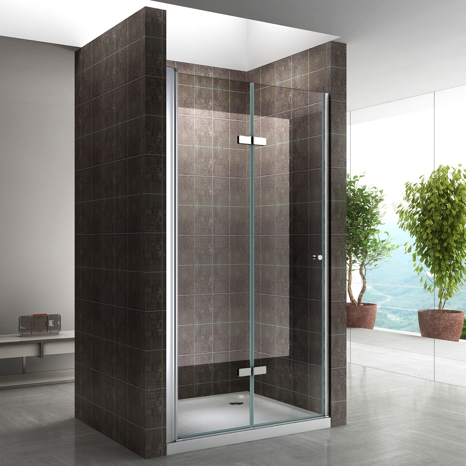 MONA Porte de douche pliante H 195 cm largeur réglable de 76 à 80 cm ...