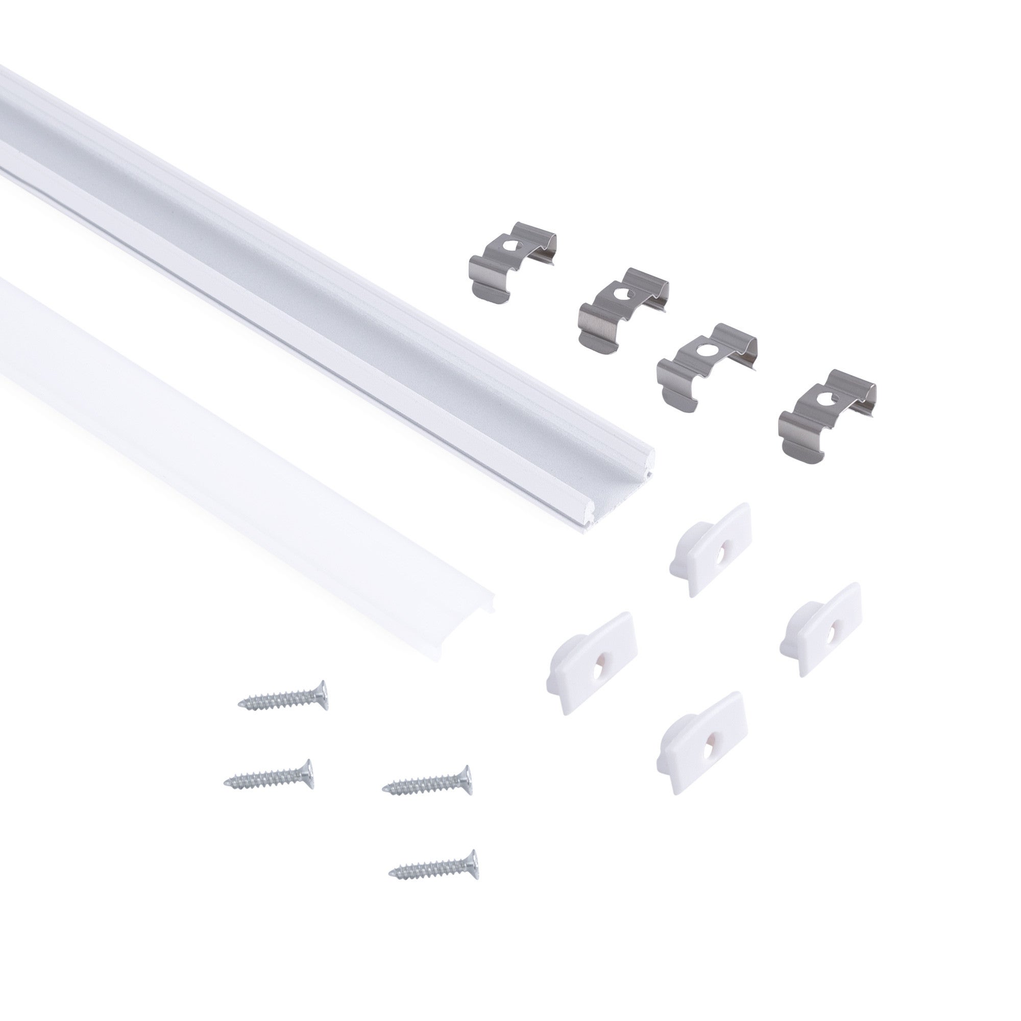 Profilé pour ruban LED - Surface - 17x8mm - Kit complet - 2 mètres ...