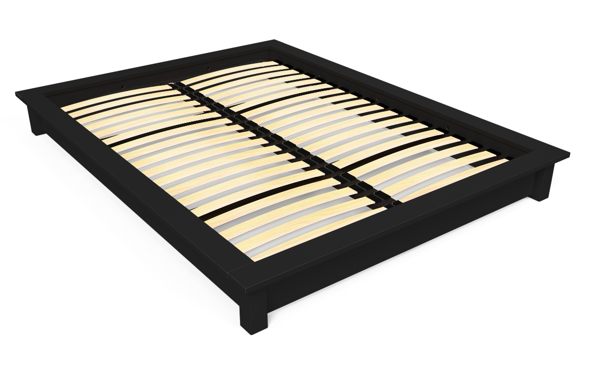 Lit futon Solido 140x200 en bois massif, Noir | Leroy Merlin