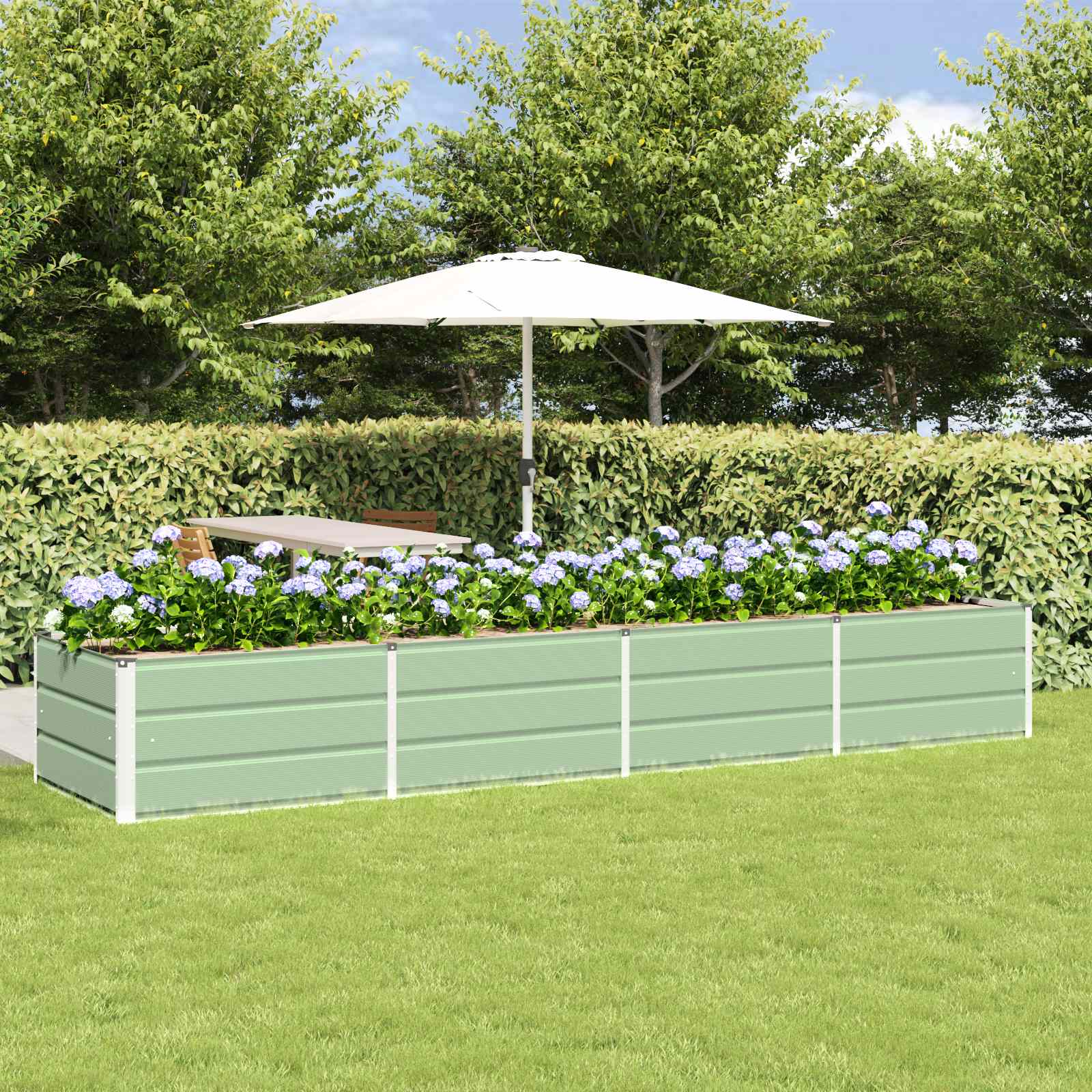 Jardinera Verde 320 x 80 x 45 cm Acero vidaXL | Leroy Merlin