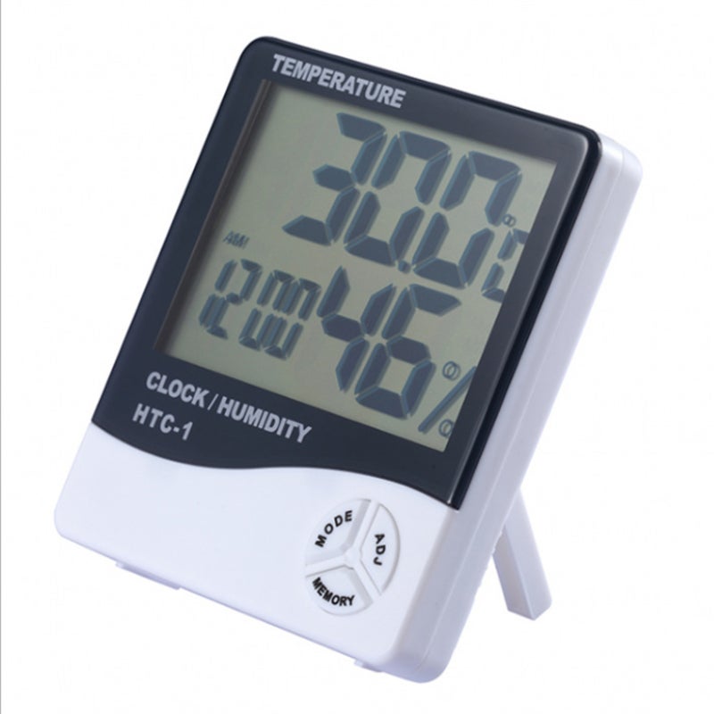 Igrometro Termometro Digitale da Interno, Schermo LCD, Orologio con ...