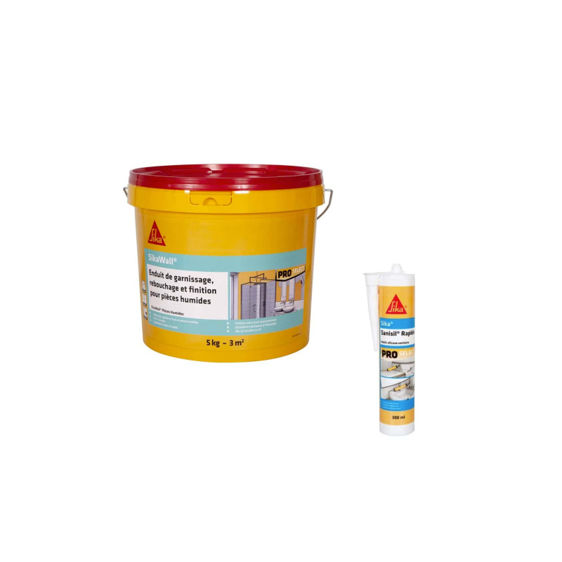 Kit SIKA rénovation salle de bain - SikaWall Rebouchage - 5Kg - Mastic ...
