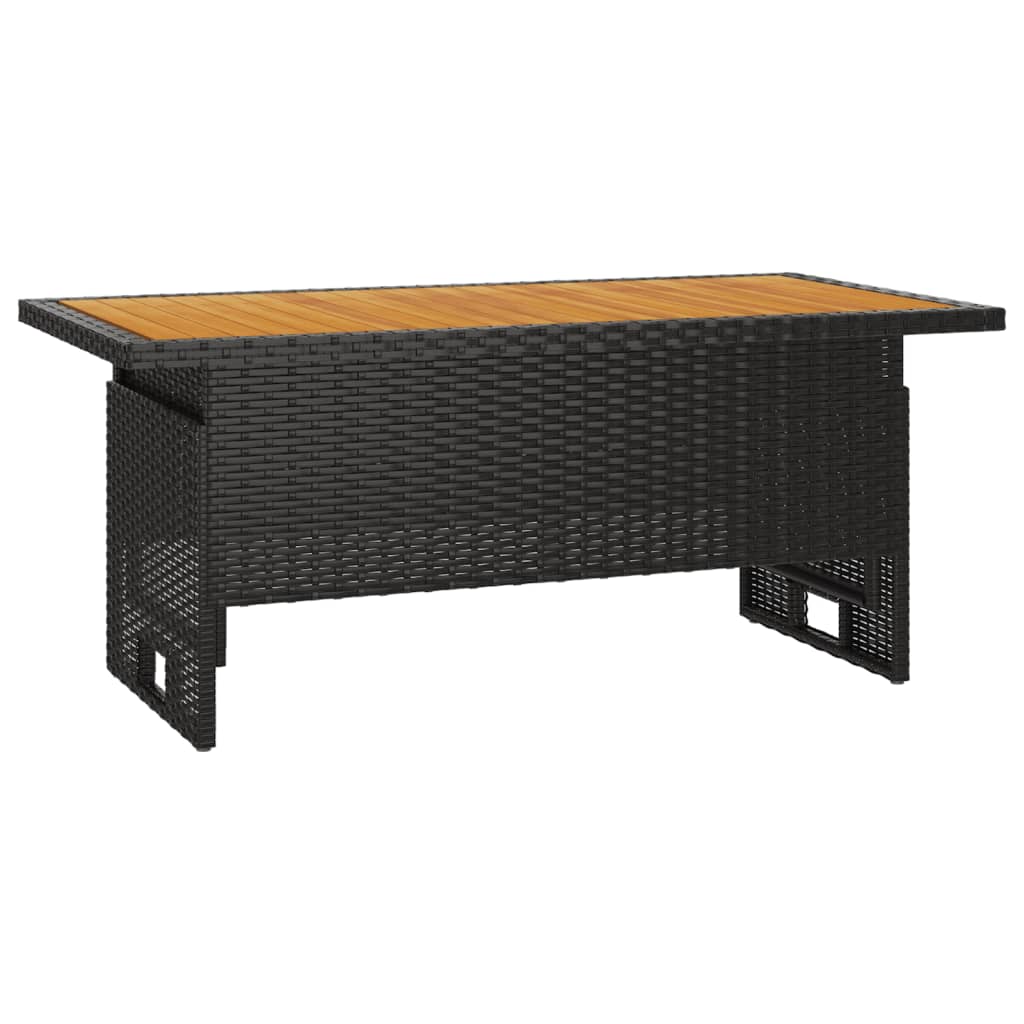 Table de jardin | Table d'extérieur | Table de patio noir 100x50x43/63 ...