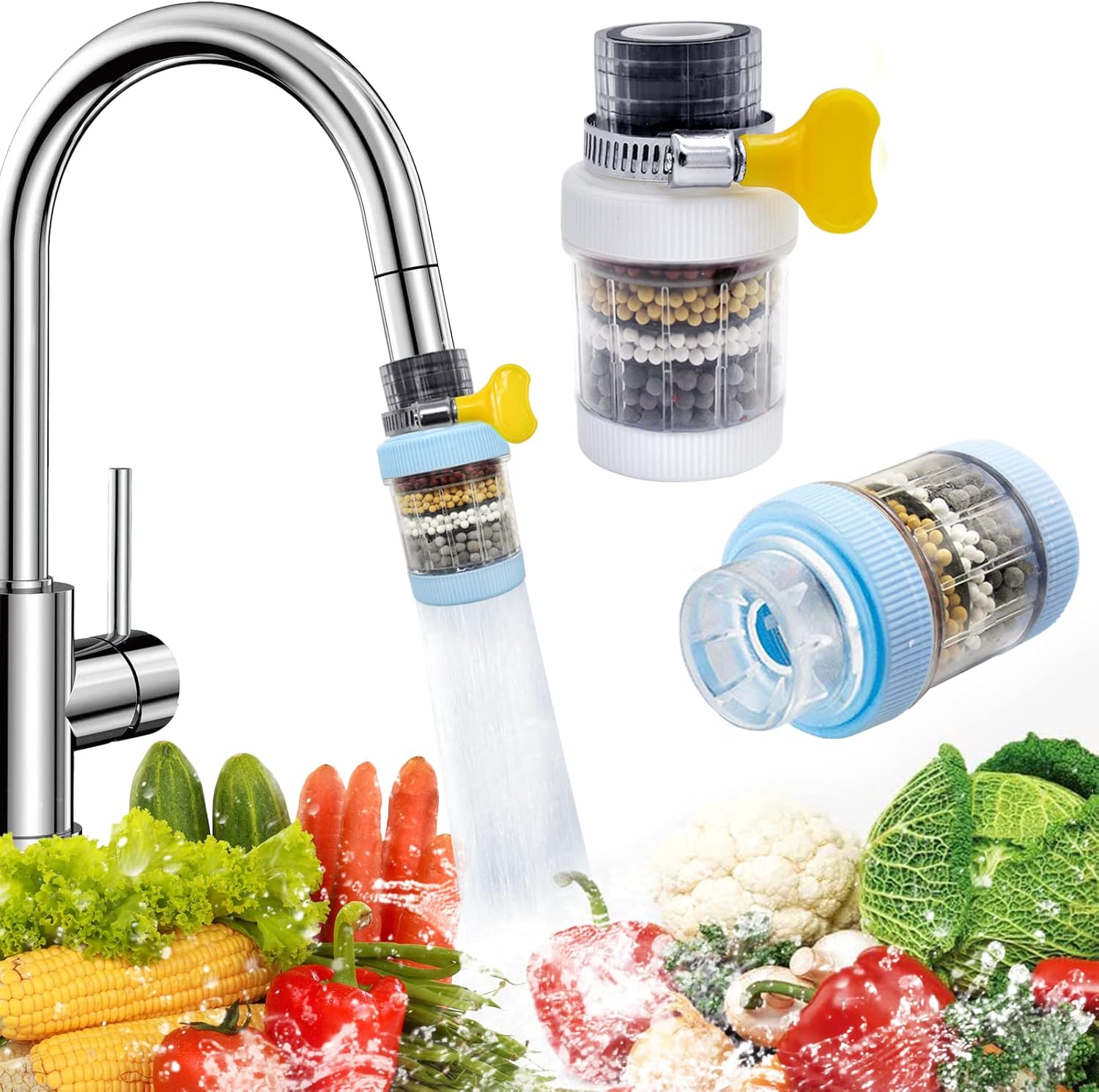 Juego de 2 filtros de agua para grifo de cocina, filtro de carbón ...