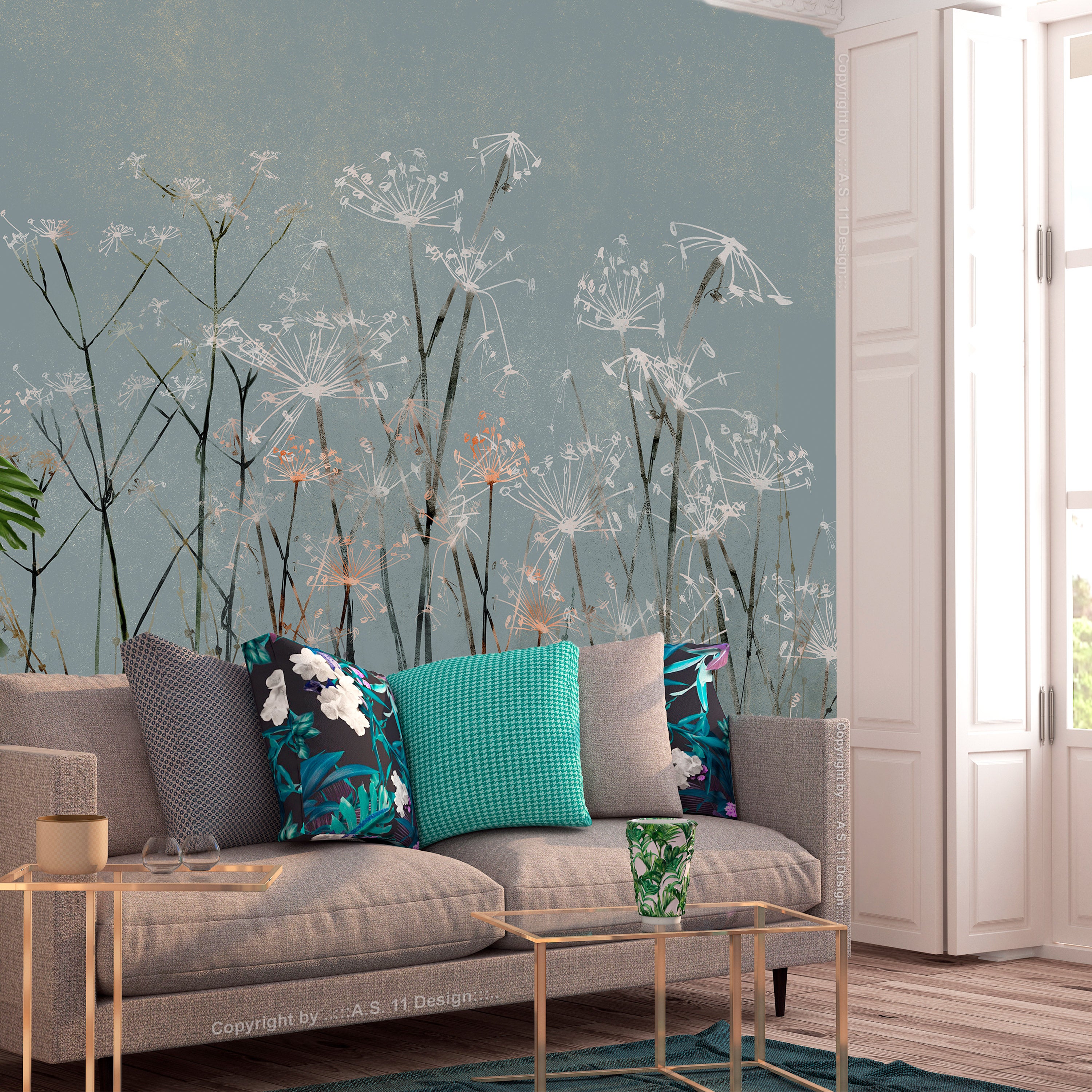 Papier peint - Fleurs d'ail [200x140] | Leroy Merlin