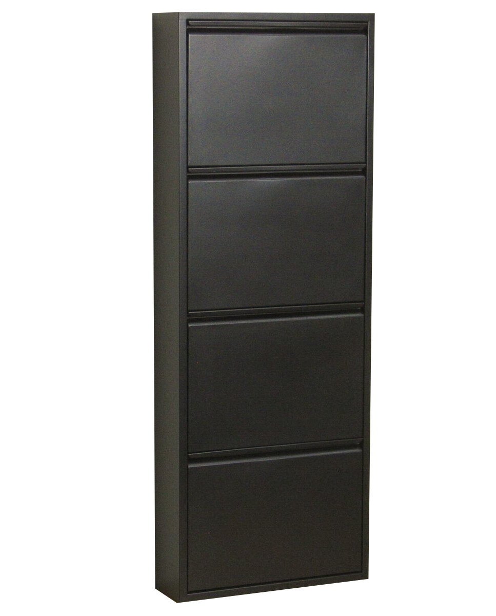 Pisa Armoire à chaussures à 4 rabats/portes métal noir. | Leroy Merlin