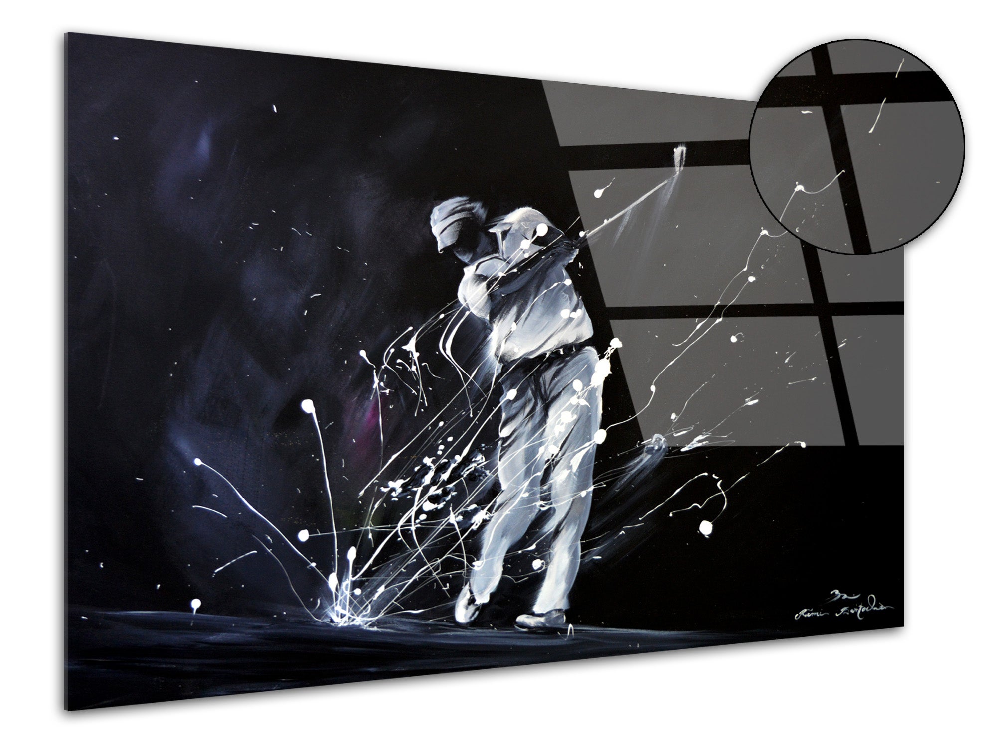 Tableau Peinture reproduit sur plexiglas Golf Black and White | Leroy ...