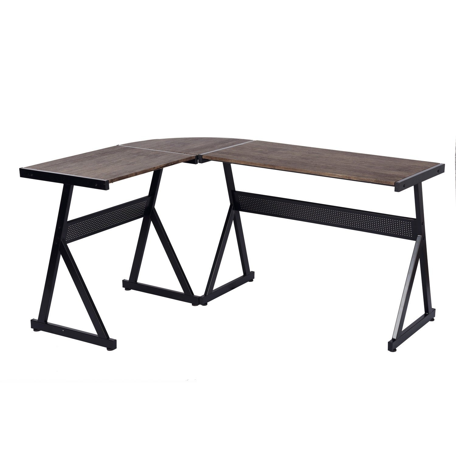 URBAN MEUBLE Table d'angle industrielle en forme de L avec plateau en ...
