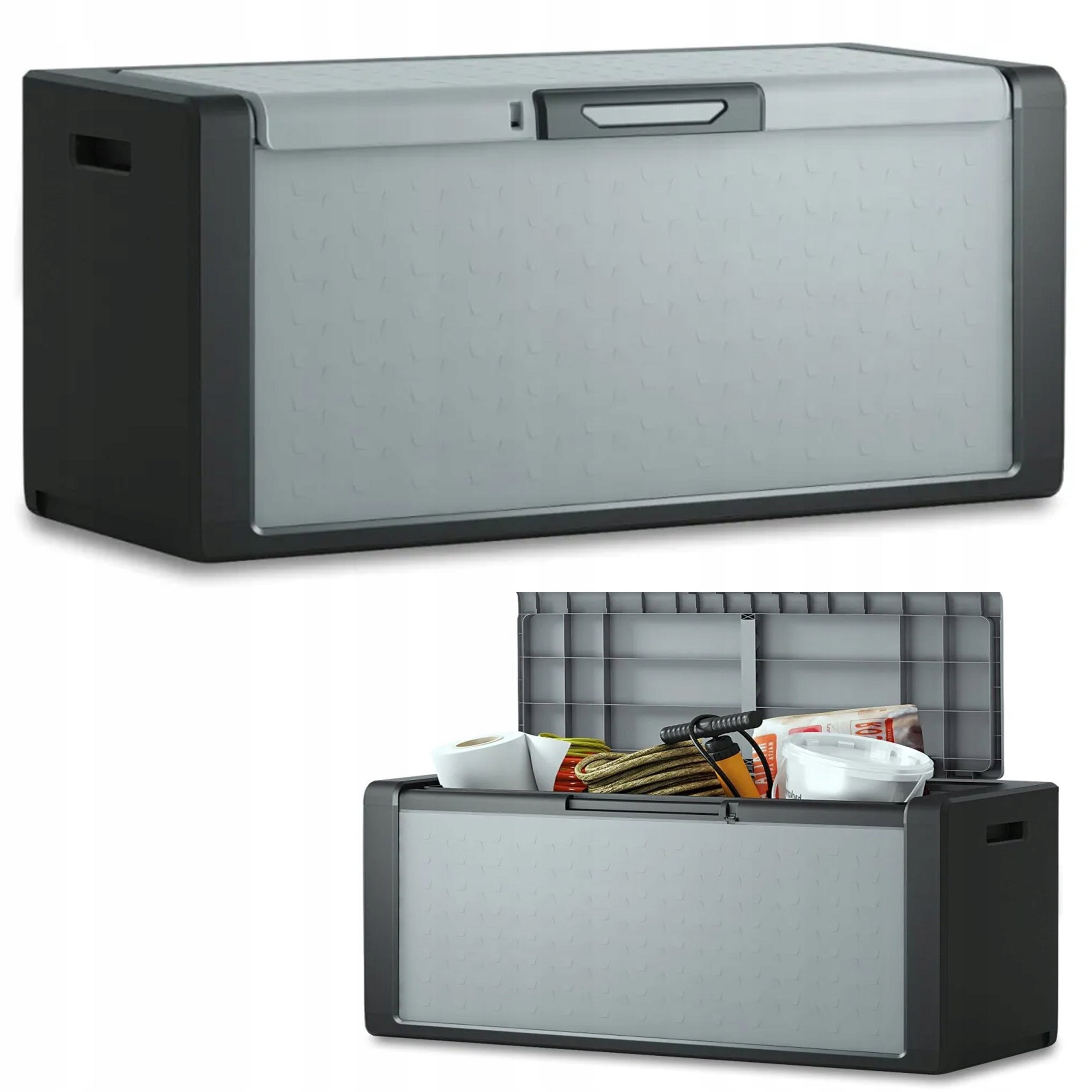 Coffre de rangement 300 litres titan Dim. L 118 x l 49 x H 55 cm ...