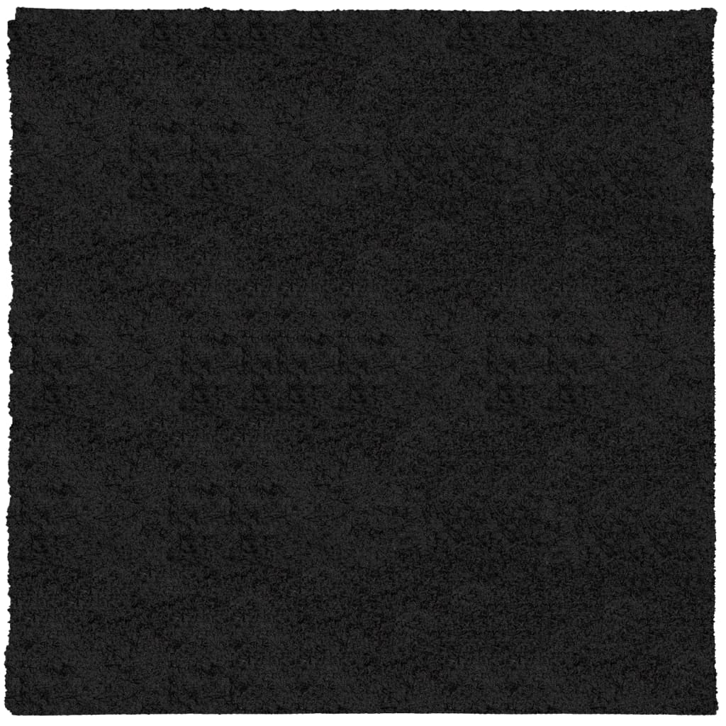 Alfombra peluda de pelo largo moderna PAMPLONA negra 120x120 cm | Leroy ...