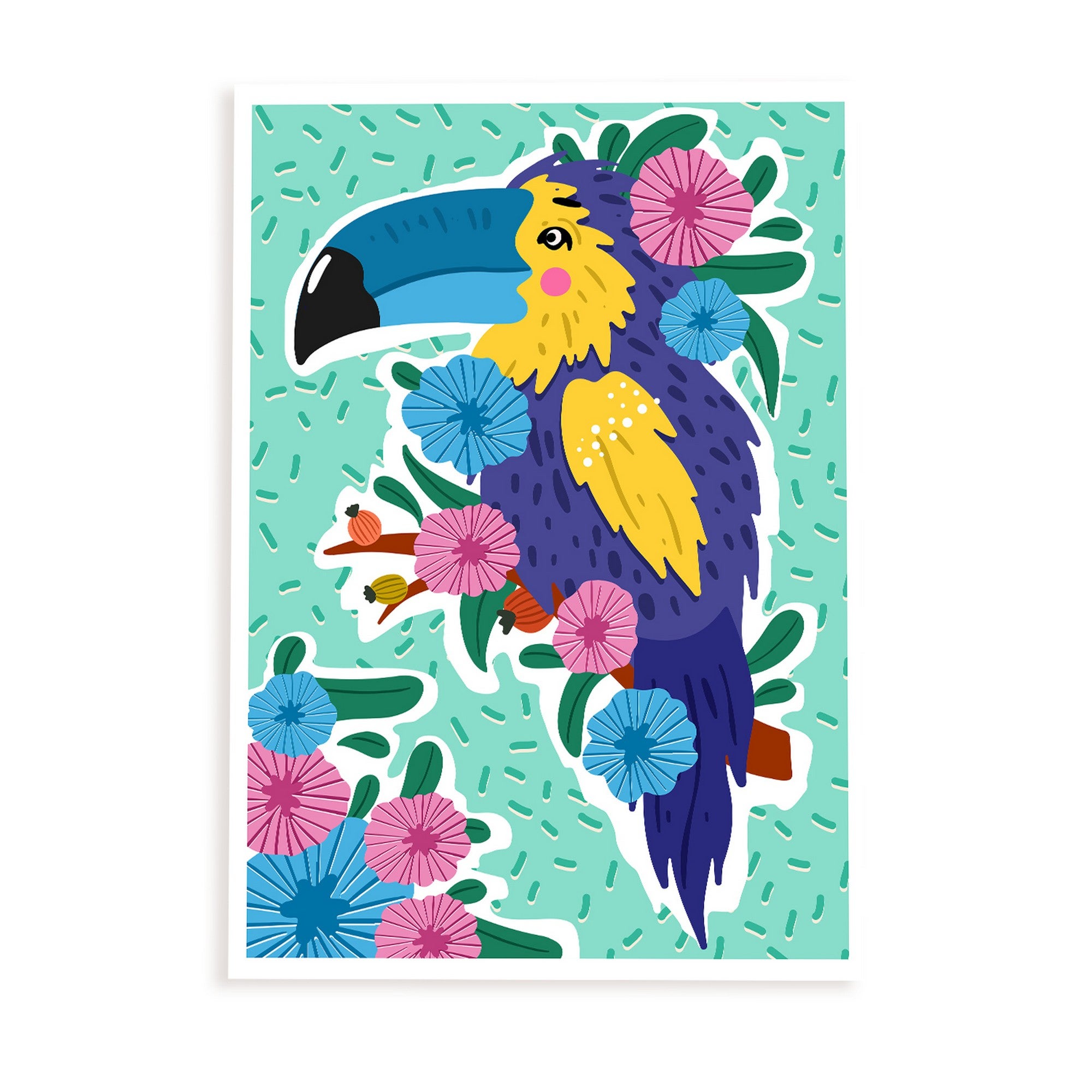 Lámina Poster De Pájaro Azul Con Pico Largo Cuadros Decorativos Para Tu ...