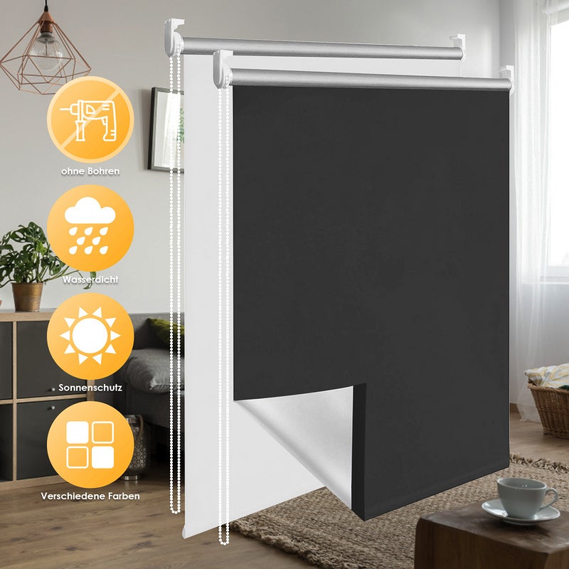 Store enrouleur occultant thermique à traction latérale sans perçage ...