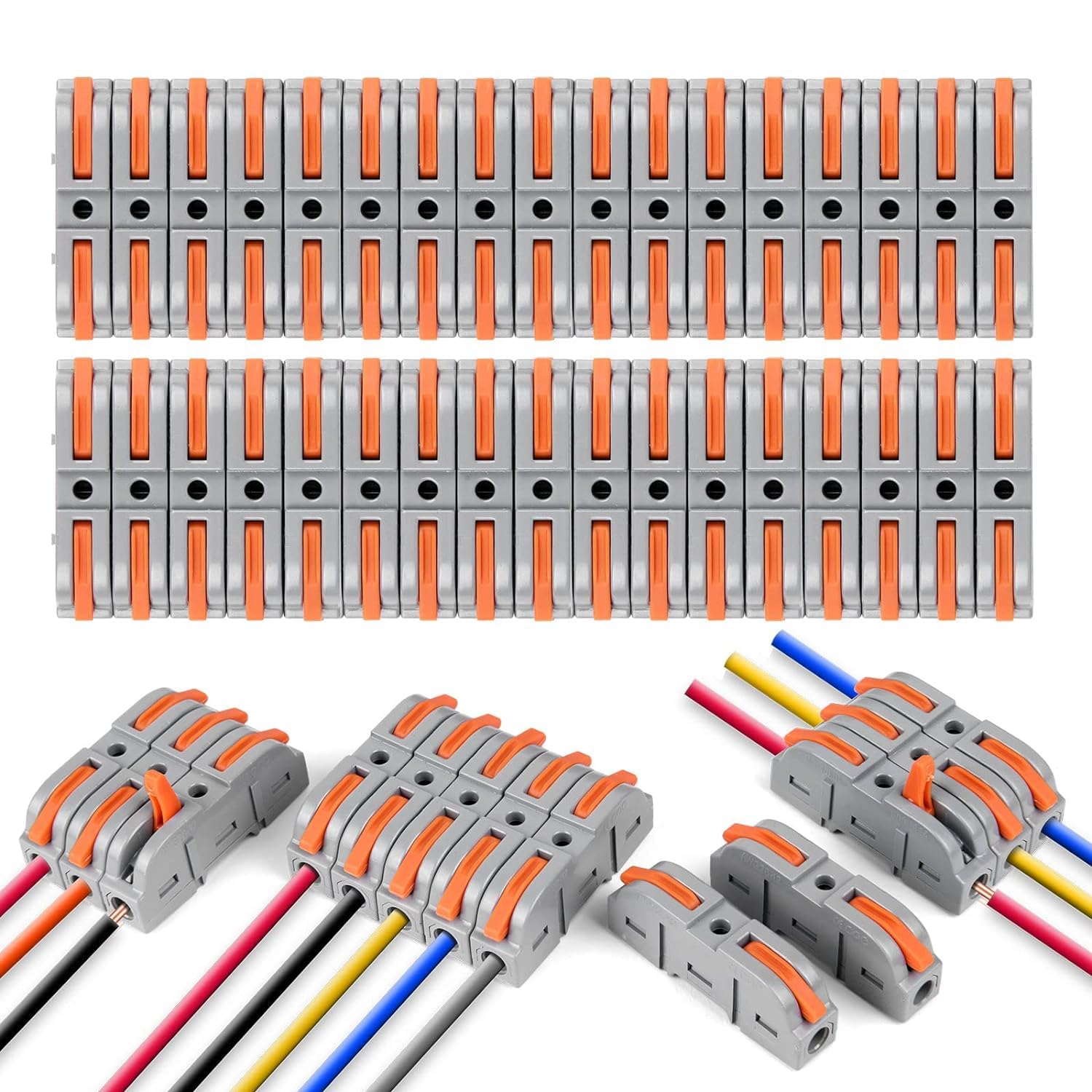 Connecteurs Électriques Rapide avec Levier, 80 PCS Bornes de Connexion ...
