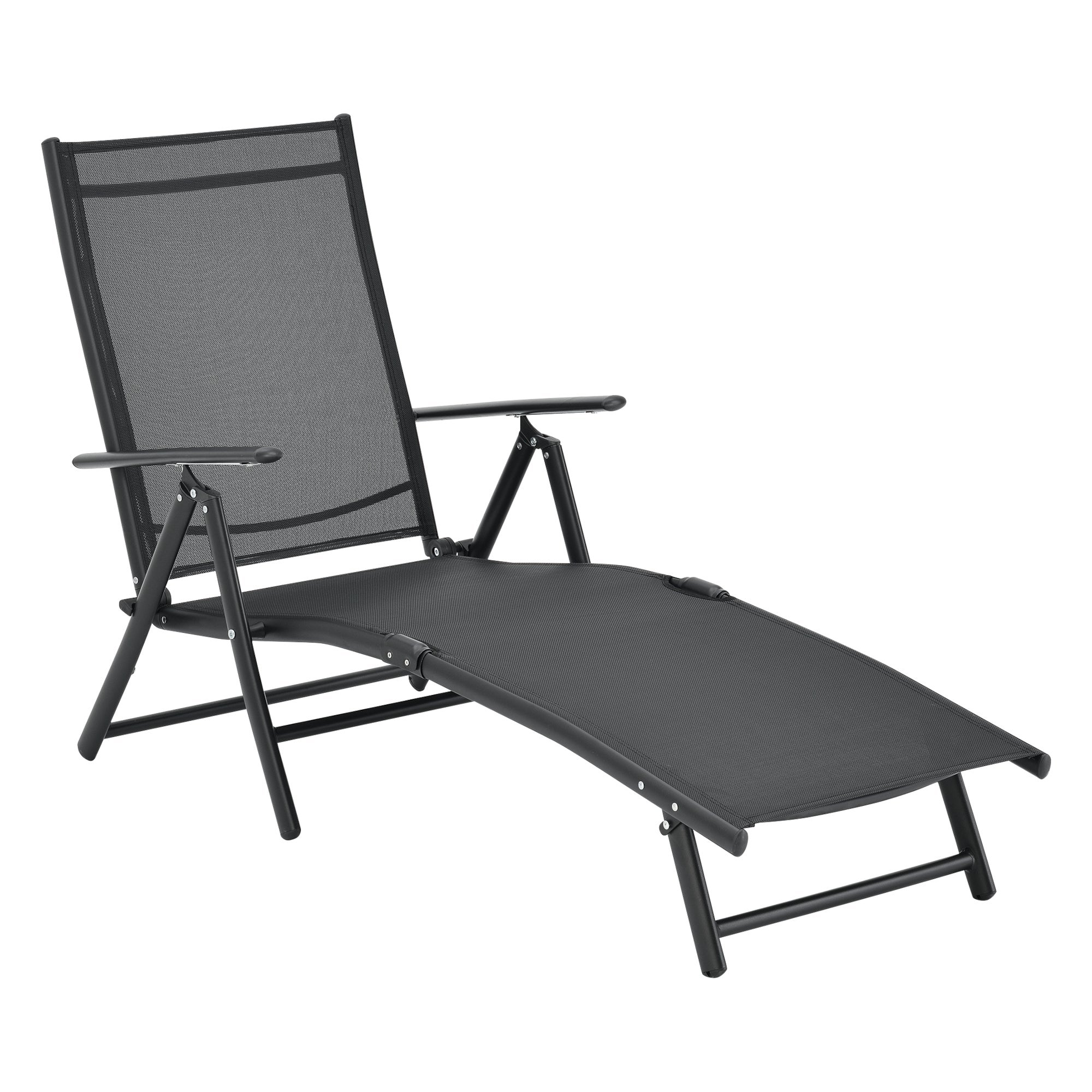 Transat bain de soleil inclinable 160° bain de soleil avec accoudoirs ...