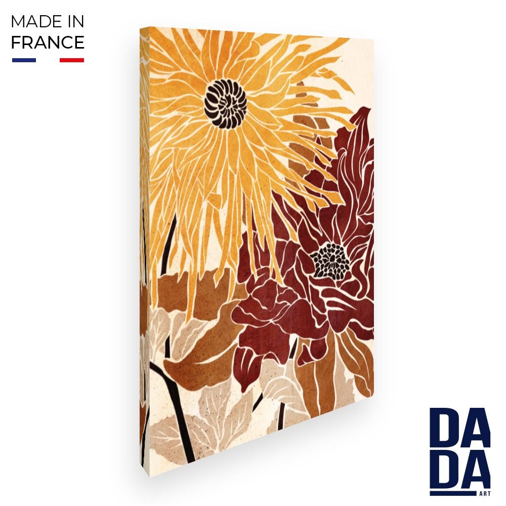 Toile Fleurs stylisées / 50x70cm / Fabriqué en France / DADA ART ...