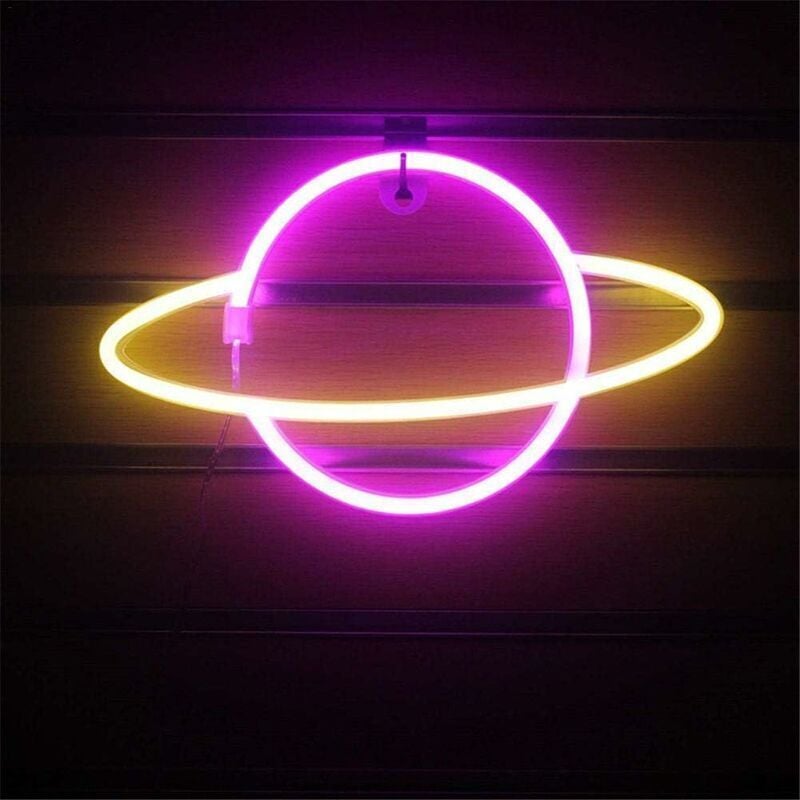 Planet Neon Light LED Signs Décoration Murale, Planet Neon Signs LED ...