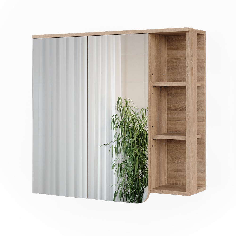 Vicco Mobile a specchio Karen, Sonoma/Bianco, 80 x 75 cm | Leroy Merlin