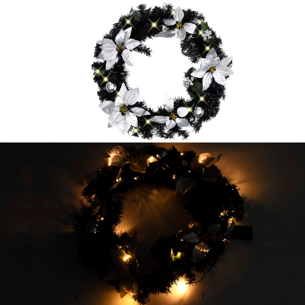 Corona di Natale con luci LED verdi 60 cm PVC | Leroy Merlin