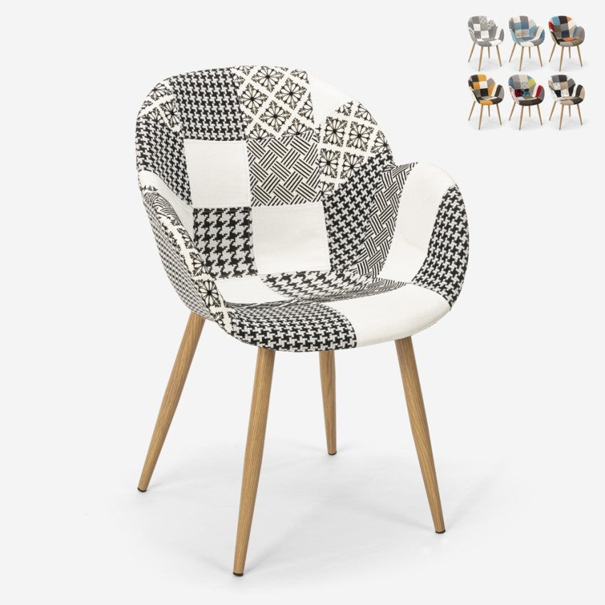 Chaise patchwork de cuisine salon design nordique patchwork Finch ...