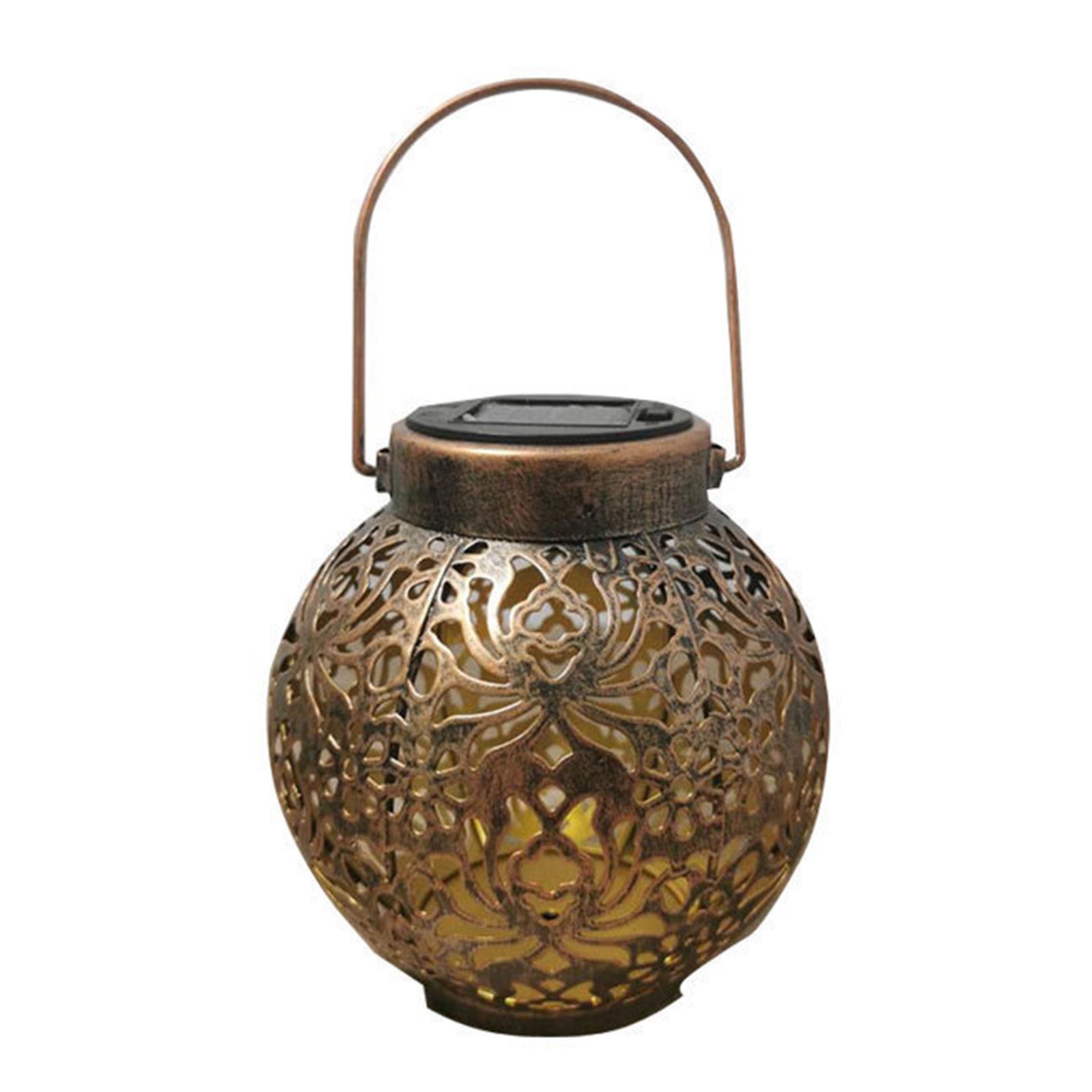 Lanterne solaire en fer forgé style pivoine creuse. Suspendue, étanche ...